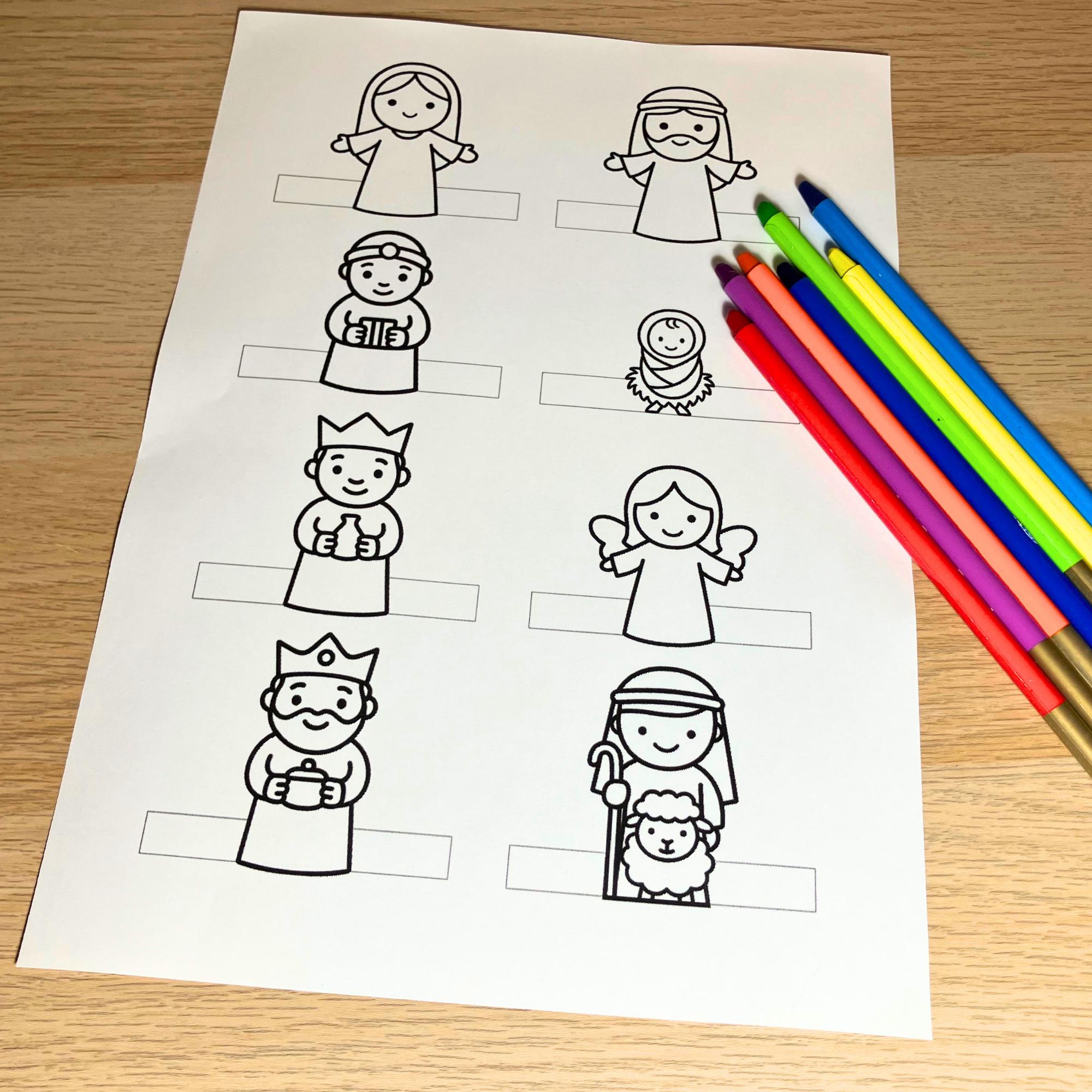 Christmas Nativity Finger Puppets | Printable Kids Activity (instant ...