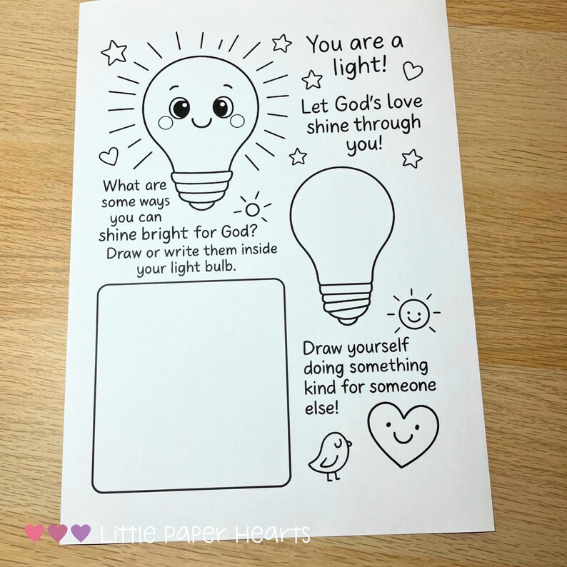 Bible Activity Pages for Kids | Salt & Light + Kindness Theme | Instant ...