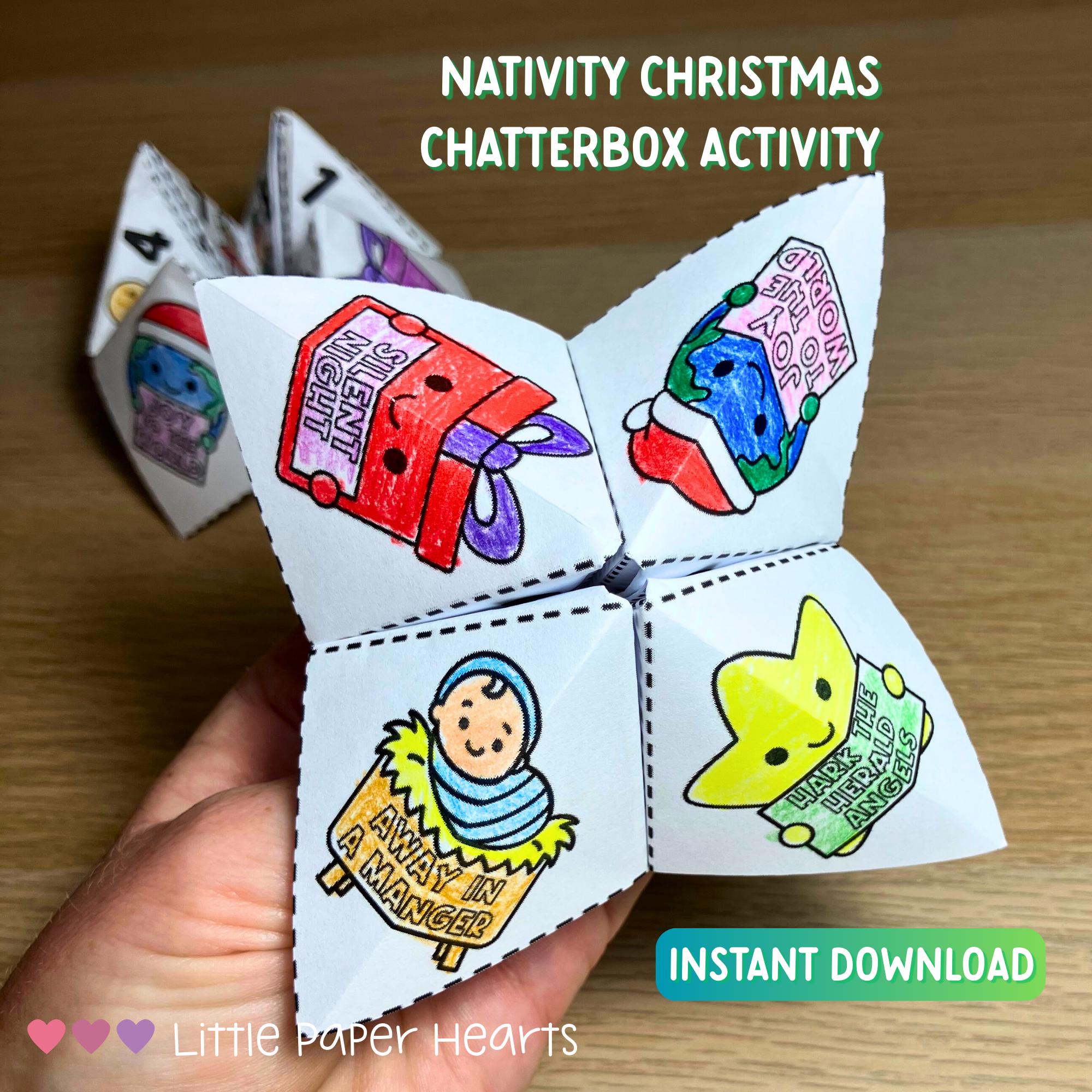 Nativity Christmas Chatterbox | Printable Kids Activity (instant ...