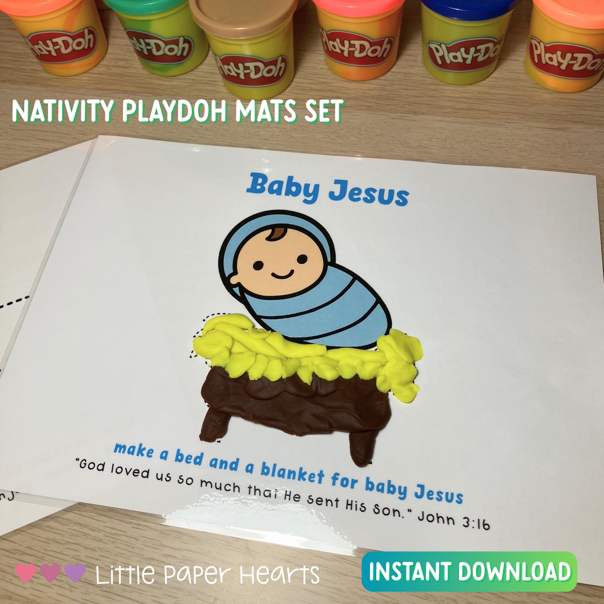 Nativity Playdough Mats | the First Christmas | INSTAND DOWNLOAD ...