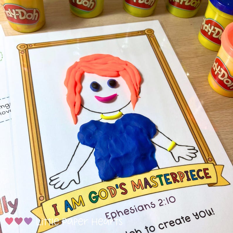 God Made Me Playdough Mats | Bible Verse Playdoh Activity for Kids ...