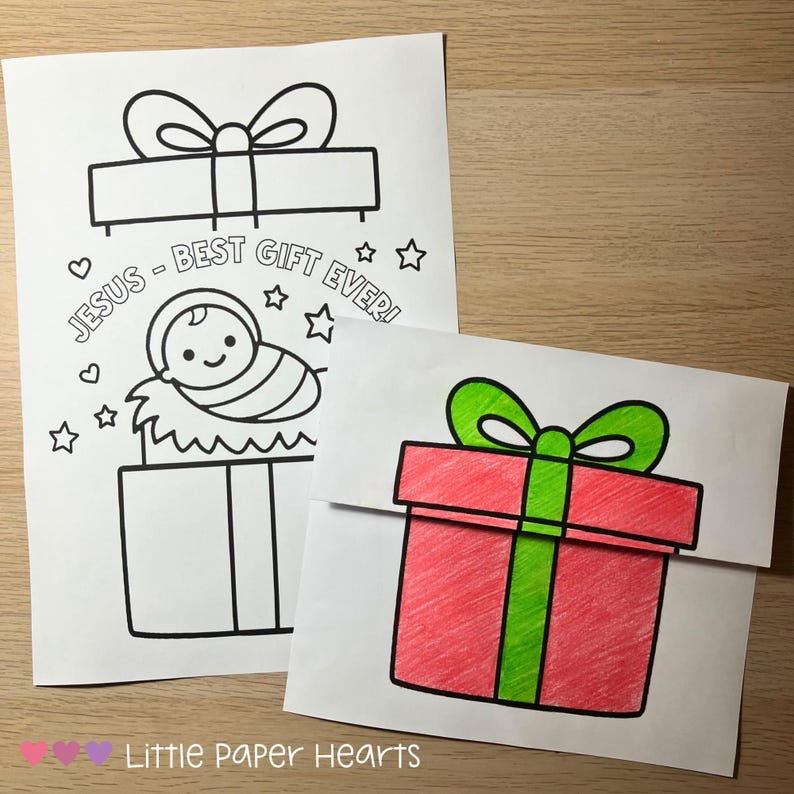 Foldable Christmas Colouring Page | “jesus - Best Gift Ever” Printable ...