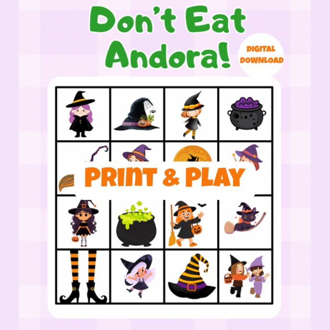 Don't Eat Andora Witch Game – Printable Halloween Party (PDF) - Etsy