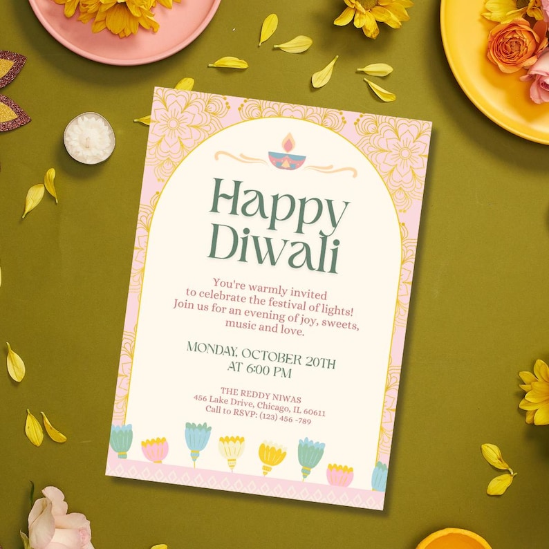Editable Diwali Party Invitation Card | Indian & Nepali Card ...