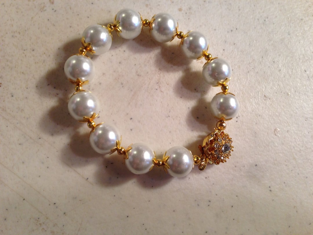 Pearl Bracelet - June Birthstone - Wedding Jewelry - Crystal Yellow ...