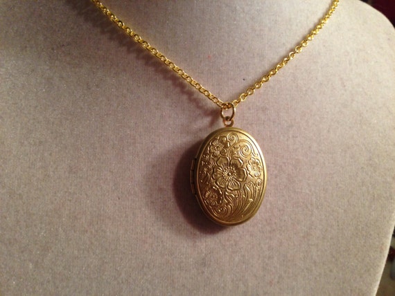 Locket Gold Necklace Chain Jewelry Shabby Chic Jewellery | Etsy