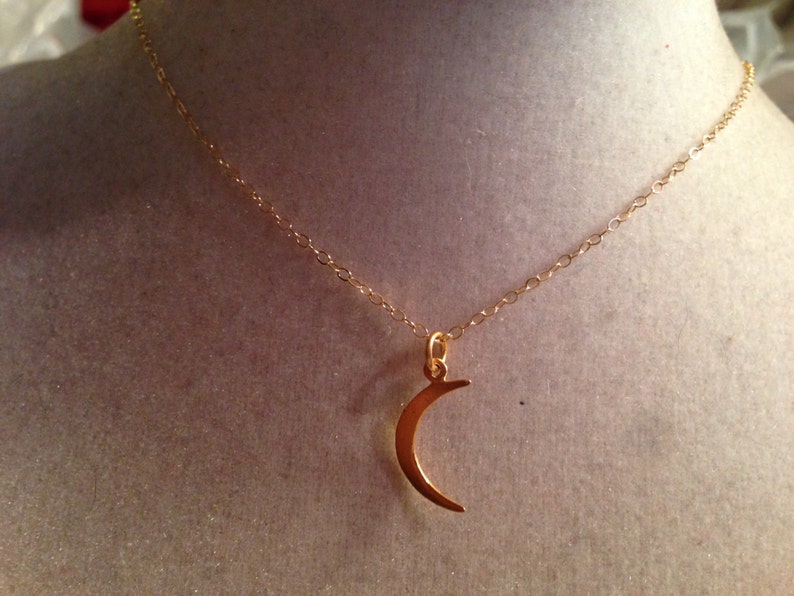 Moon Necklace - Gold Jewelry - Chain Jewellery - Pendant - Dainty ...
