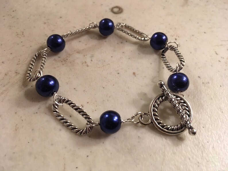 Blue Bracelet - Navy Blue Jewelry - Silver Jewellery - Fashion - Unique ...