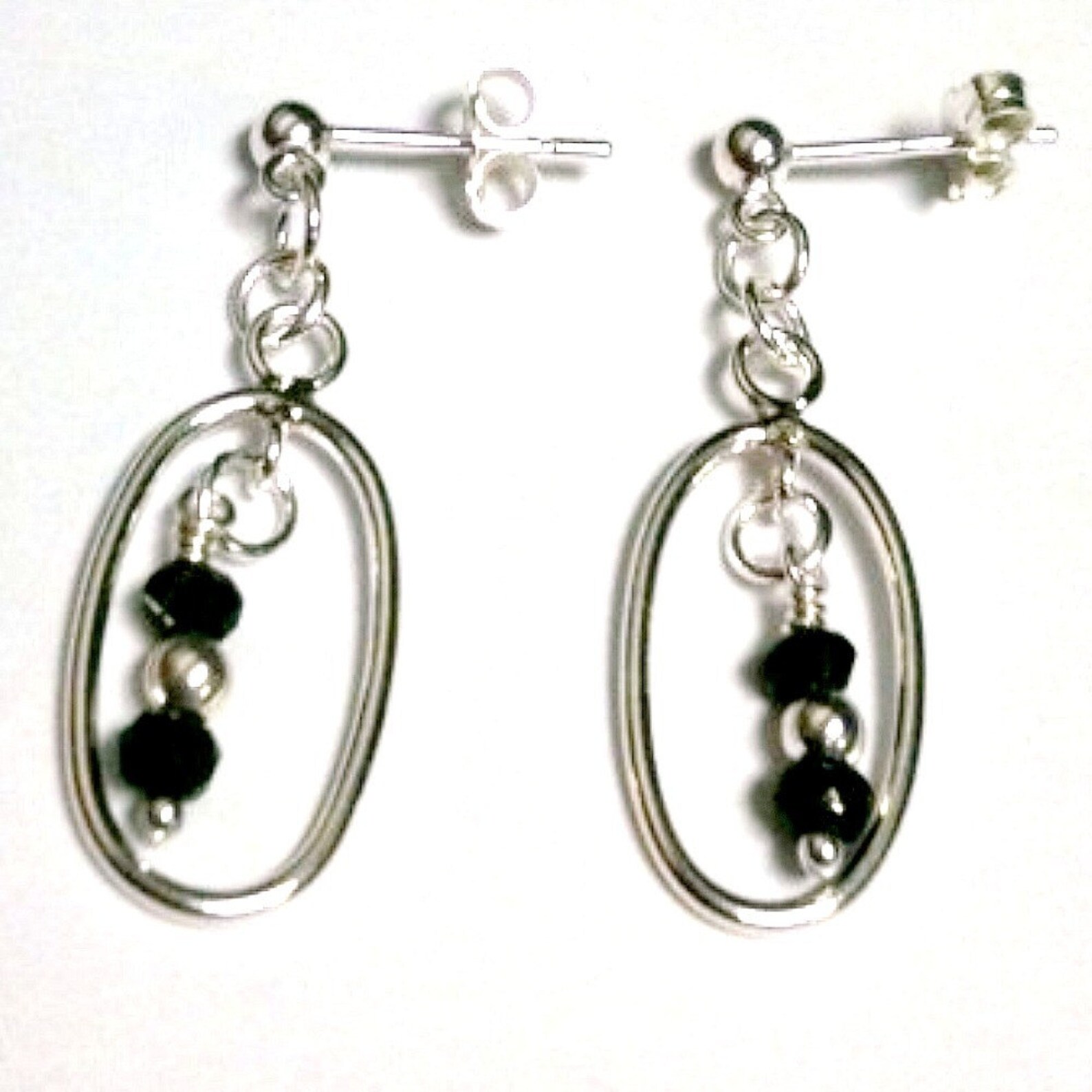 Black Spinel Earrings Sterling Silver Jewelry Gemstone Jewellery ...