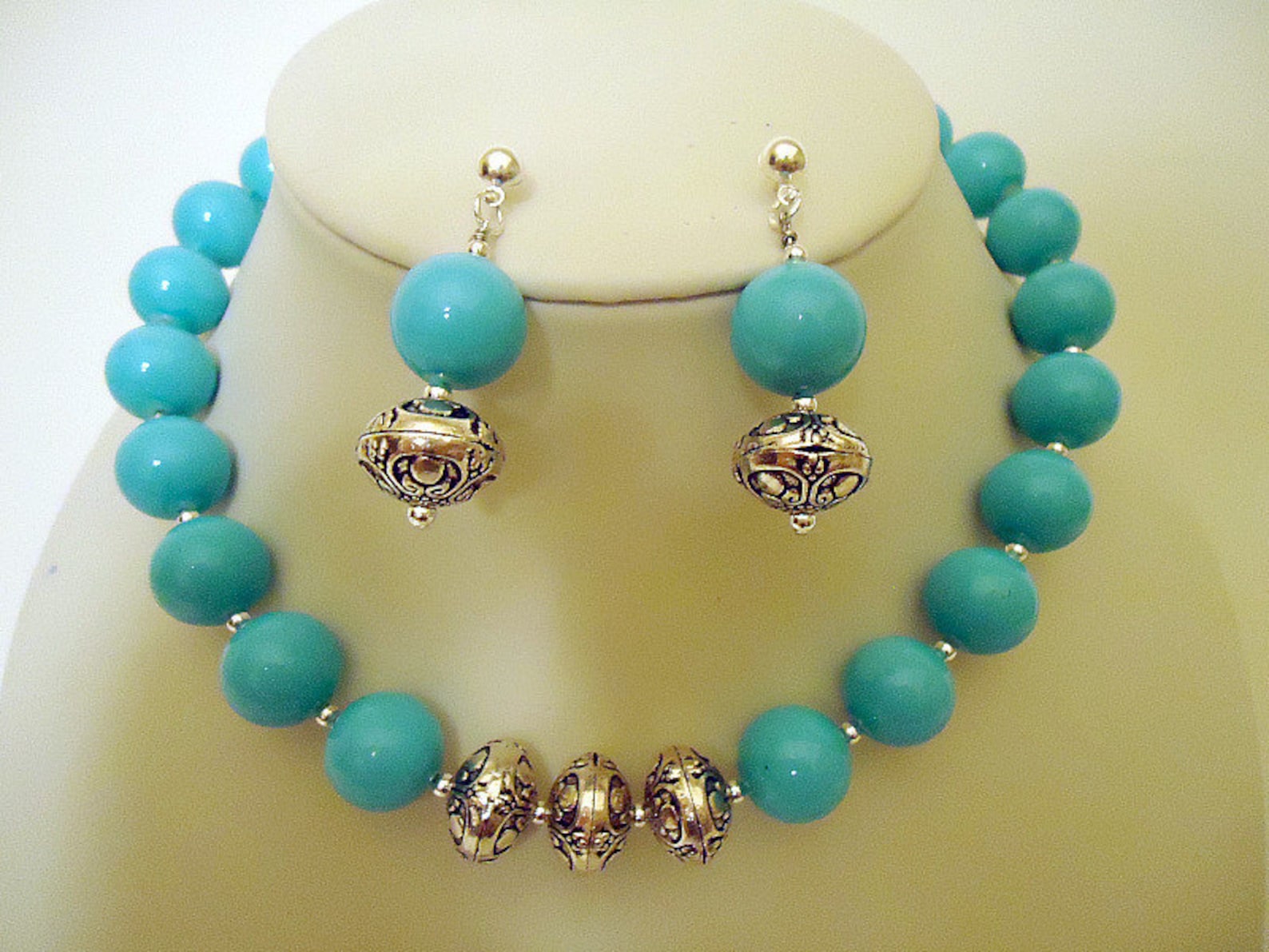 Turquoise Necklace - Silver Jewelry - Earring Set - Combo Jewellery ...