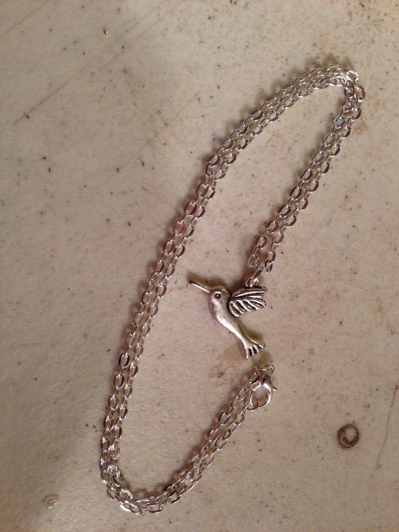 Hummingbird Necklace - Silver Jewelry - Pendant Jewellery - Chain ...