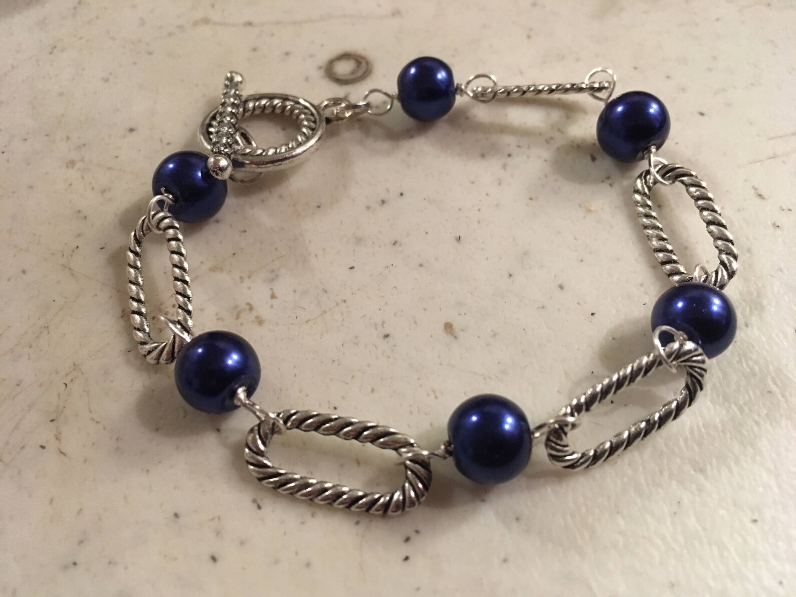Blue Bracelet - Navy Blue Jewelry - Silver Jewellery - Fashion - Unique ...