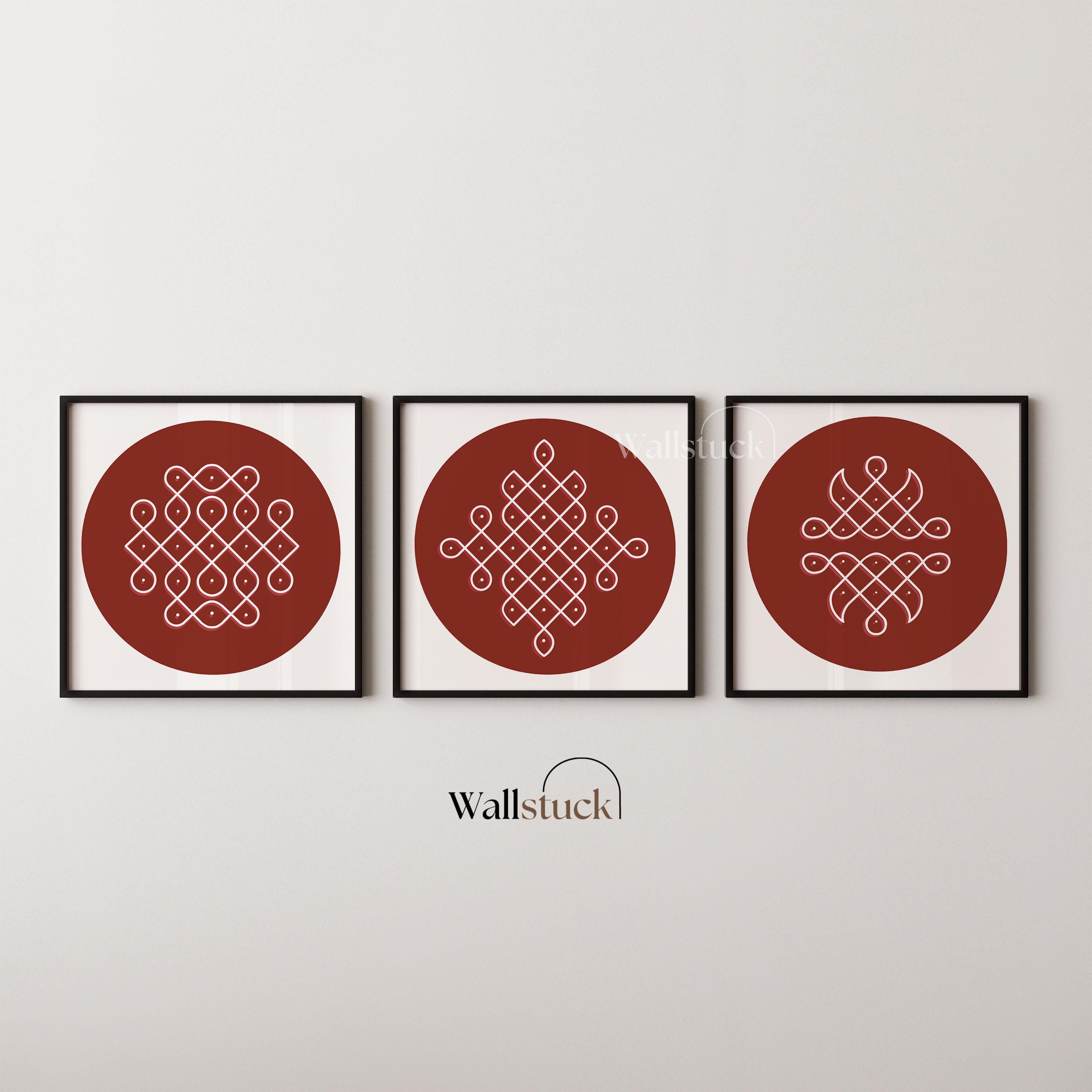 Kolam Wall Art Prints: Minimalist South Indian Decor (digital Download ...