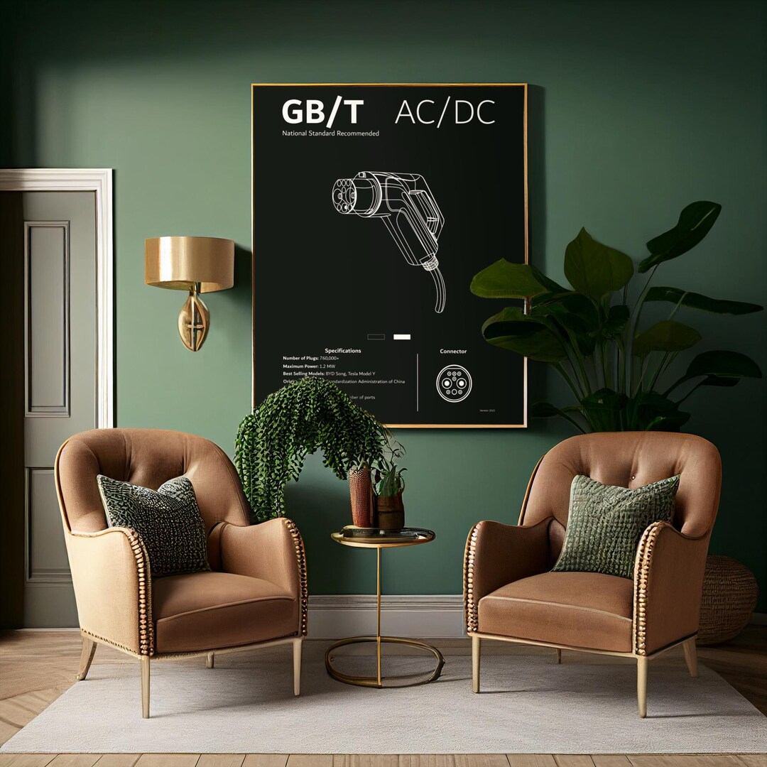 Modern GB/T EV Charging Plug Poster/wall Art (print) - Etsy