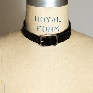 Basic Buckle Choker Black Leather Choker | Etsy