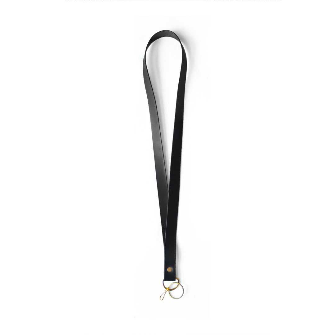 Leather Lanyard -- Black Leather - Etsy
