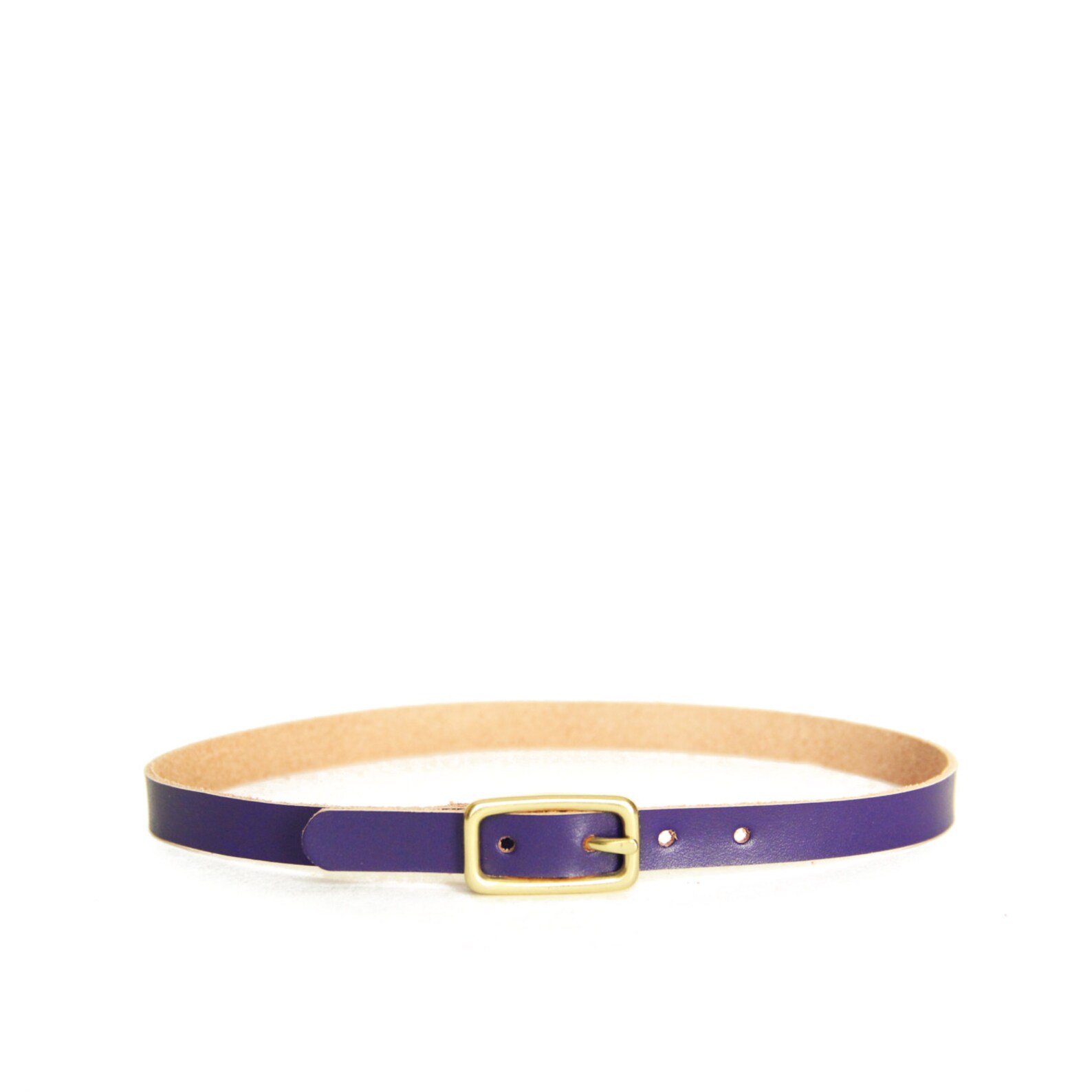 Mini Basic Buckle Choker -- Violet Leather Choker - Etsy