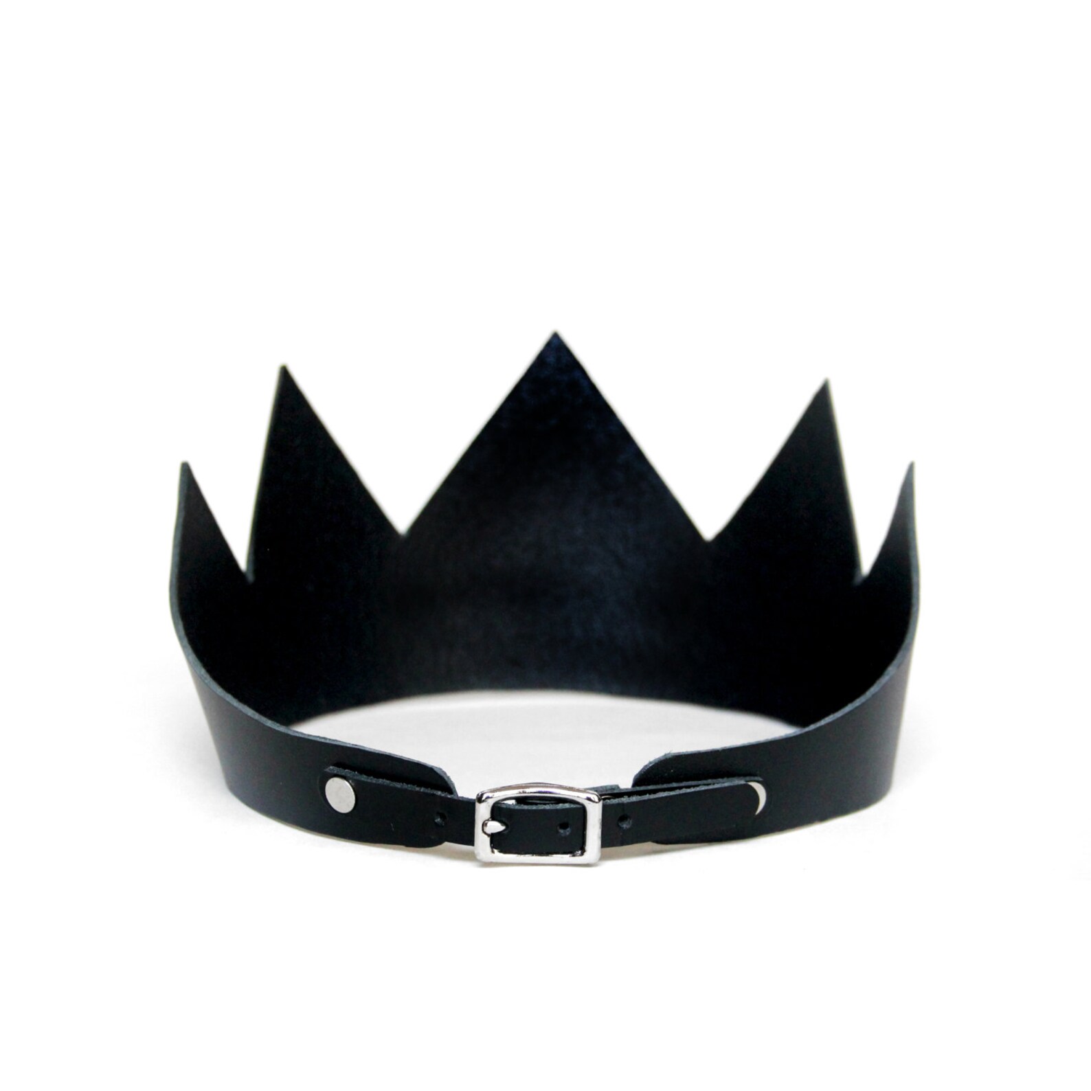 Leather Crown (short) -- Black Leather Crown - Etsy