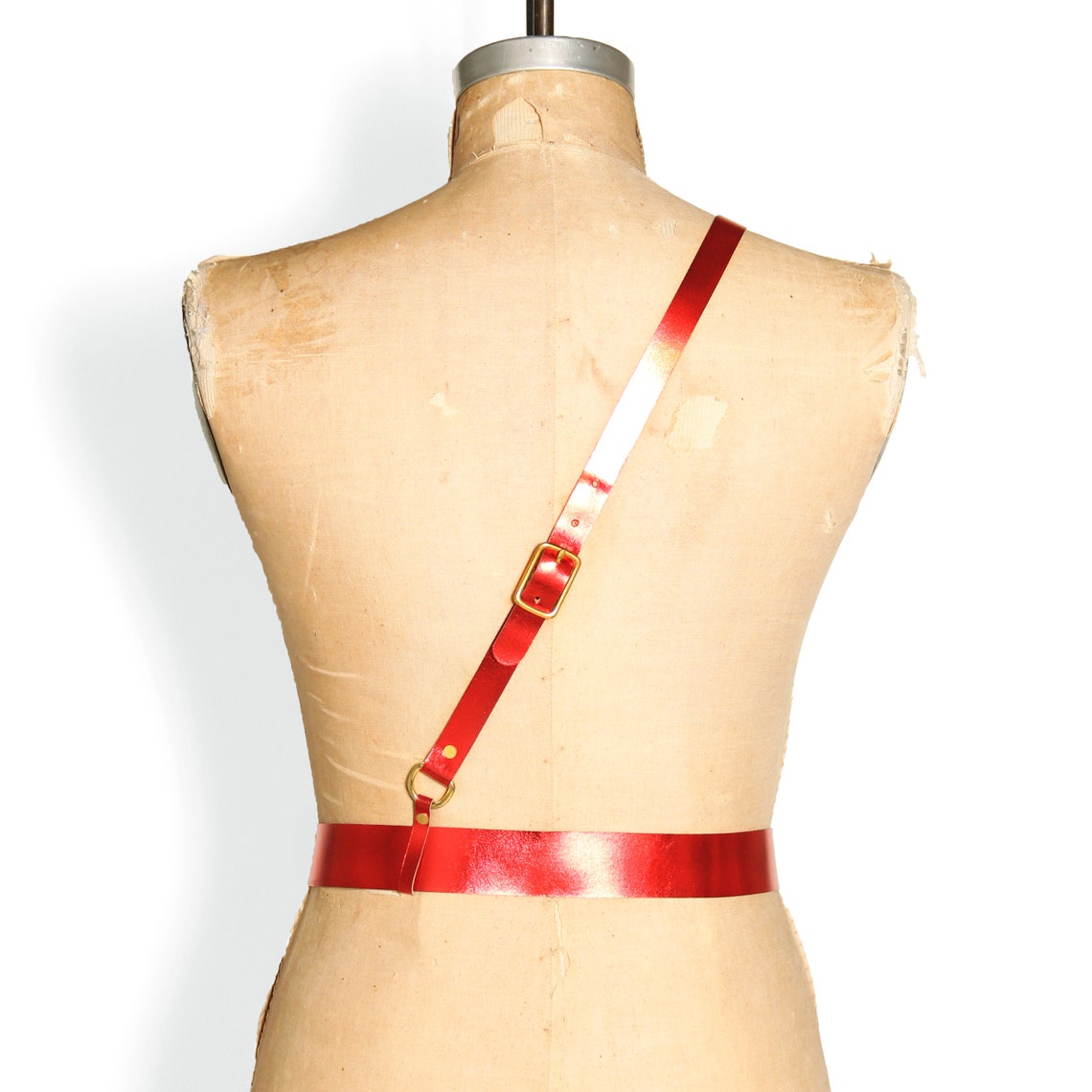 Military Belt -- Metallic Red Leather - Etsy