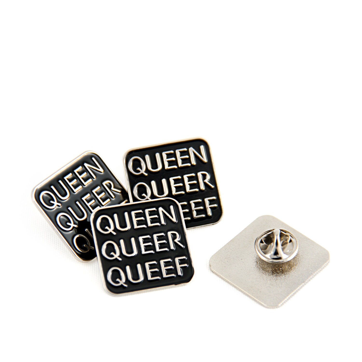 Q-words Pin Black & Silver Queer Queen Queef Enamel Pin - Etsy