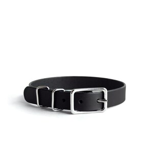 Basic Buckle Choker -- Black Leather Choker With Silver Hardware - Etsy