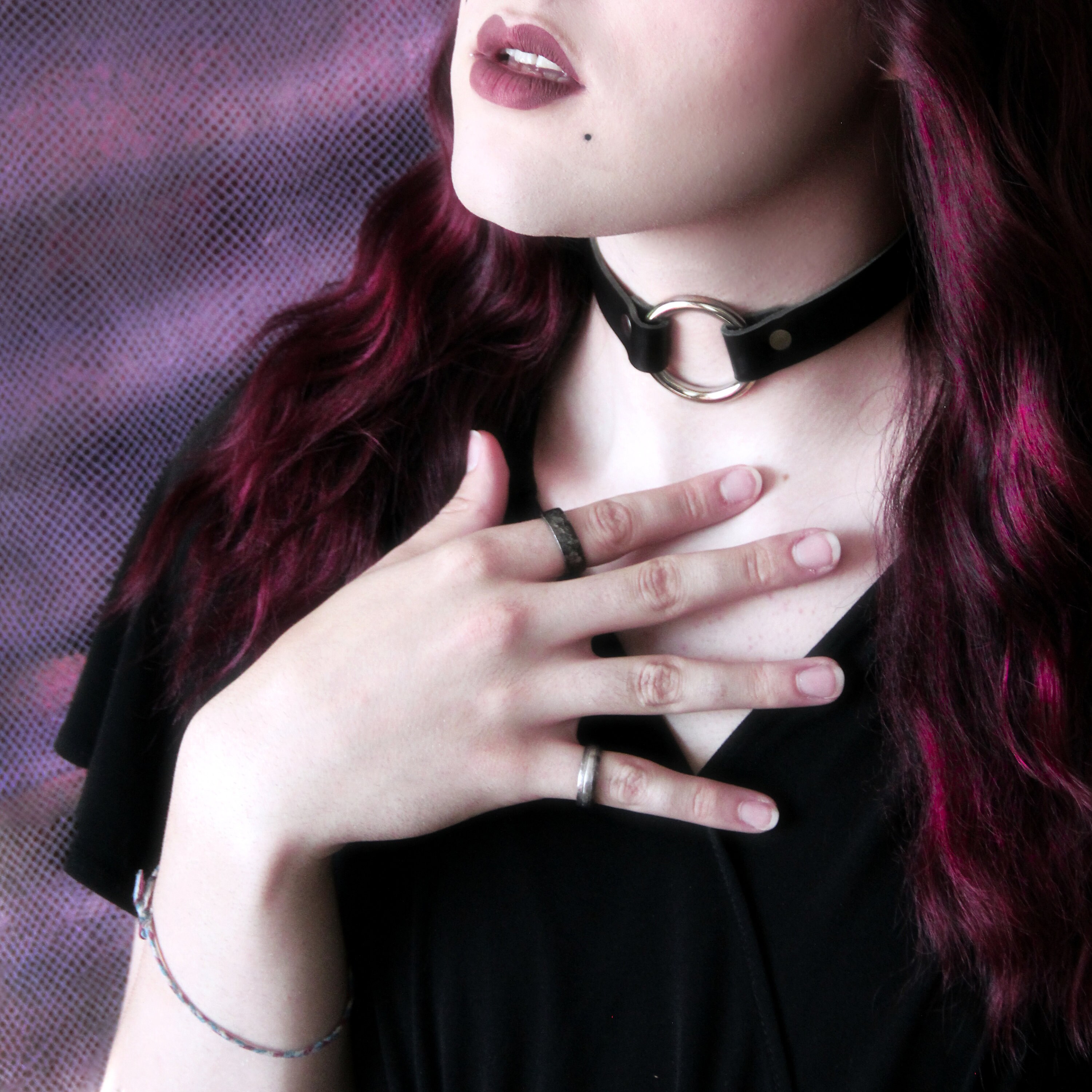 O-Ring Choker Black Leather Choker | Etsy