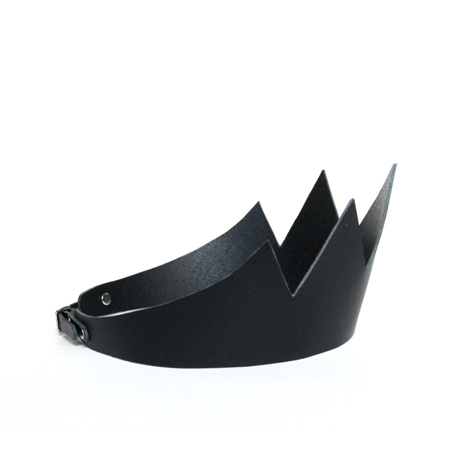 Leather Crown (short) -- Black Leather Crown - Etsy