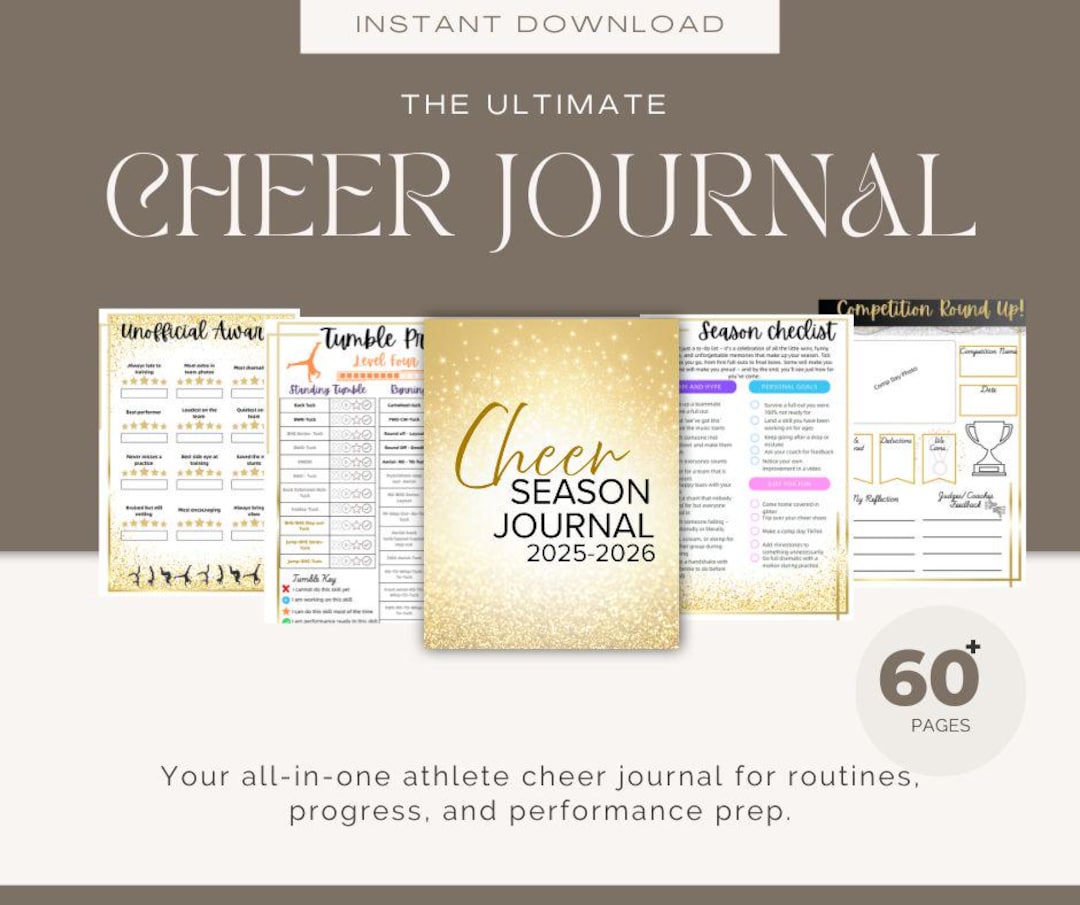 Cheer Journal for Cheerleaders – Printable Season Tracker, Tumble ...