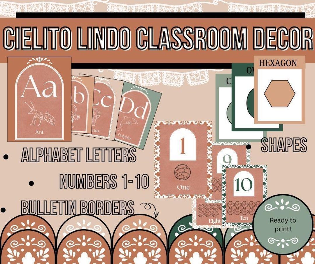 Cielito Lindo Classroom Decor, Terracotta, Talavera - Etsy