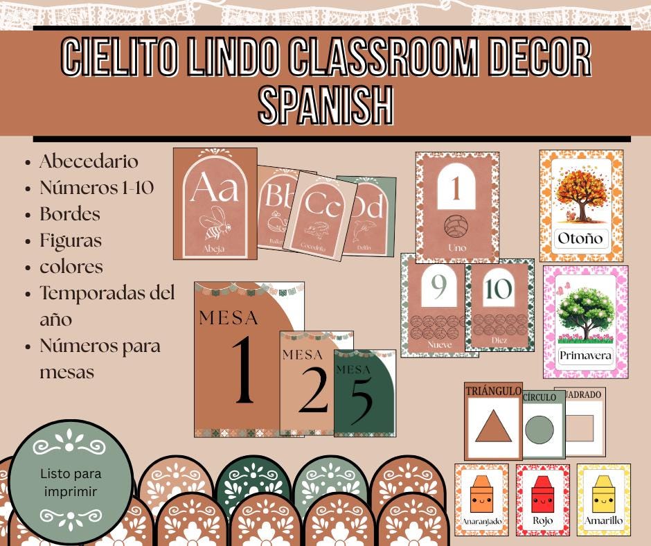 Cielito Lindo Classroom Decor in Spanish - Etsy