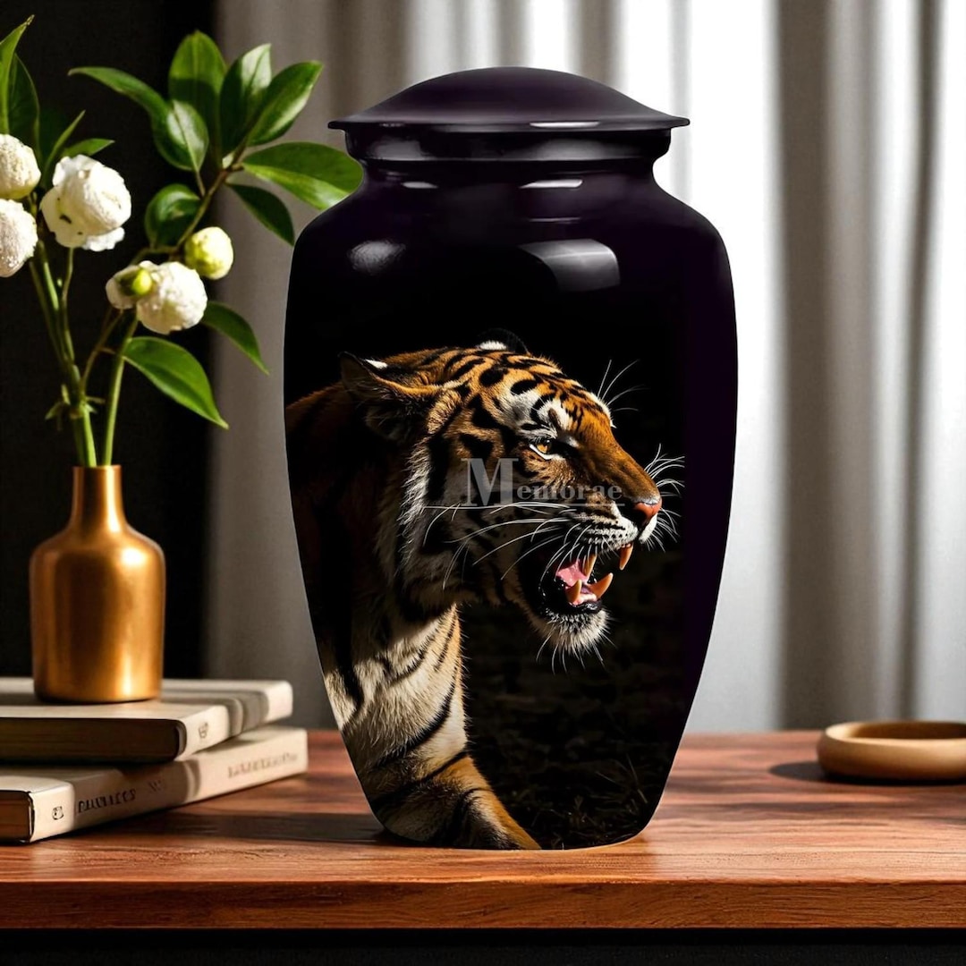 Tiger Cremation Urn Box Wildlife Inspired Funeral Urn for Human Ashes ...