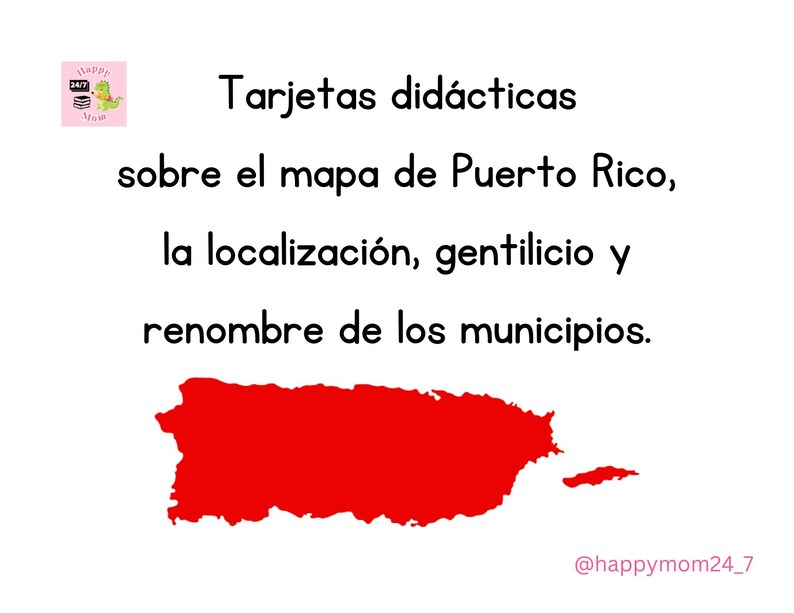 Puerto Rico Educational Flashcards – 78 Municipalities, Names ...