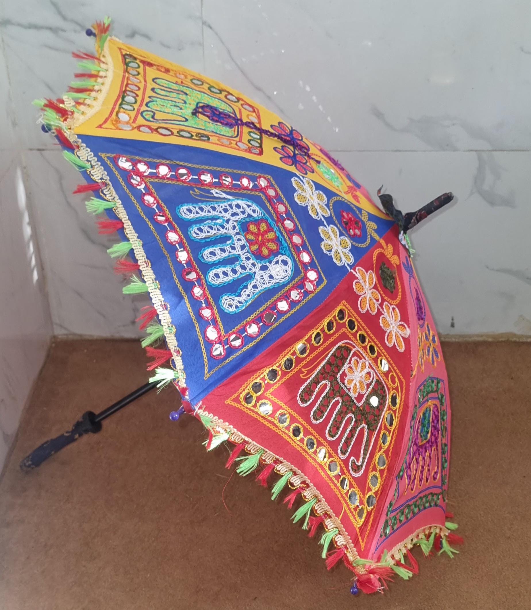 Handmade Embroidered Umbrella,traditional Indian Parasol,rajasthani ...