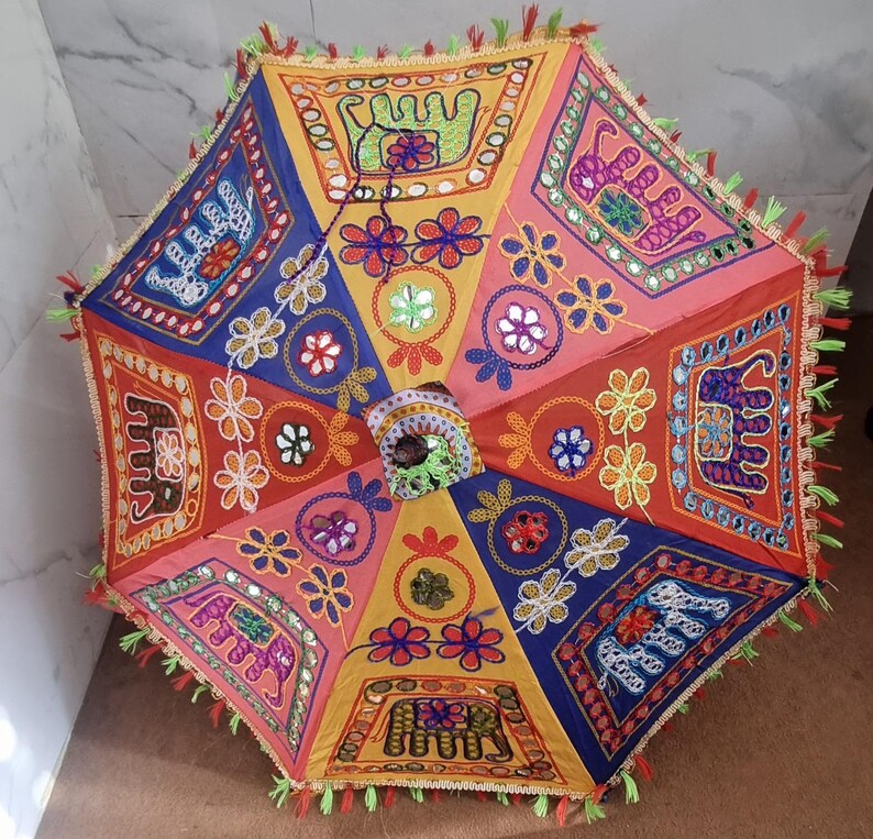 Handmade Embroidered Umbrella,traditional Indian Parasol,rajasthani ...