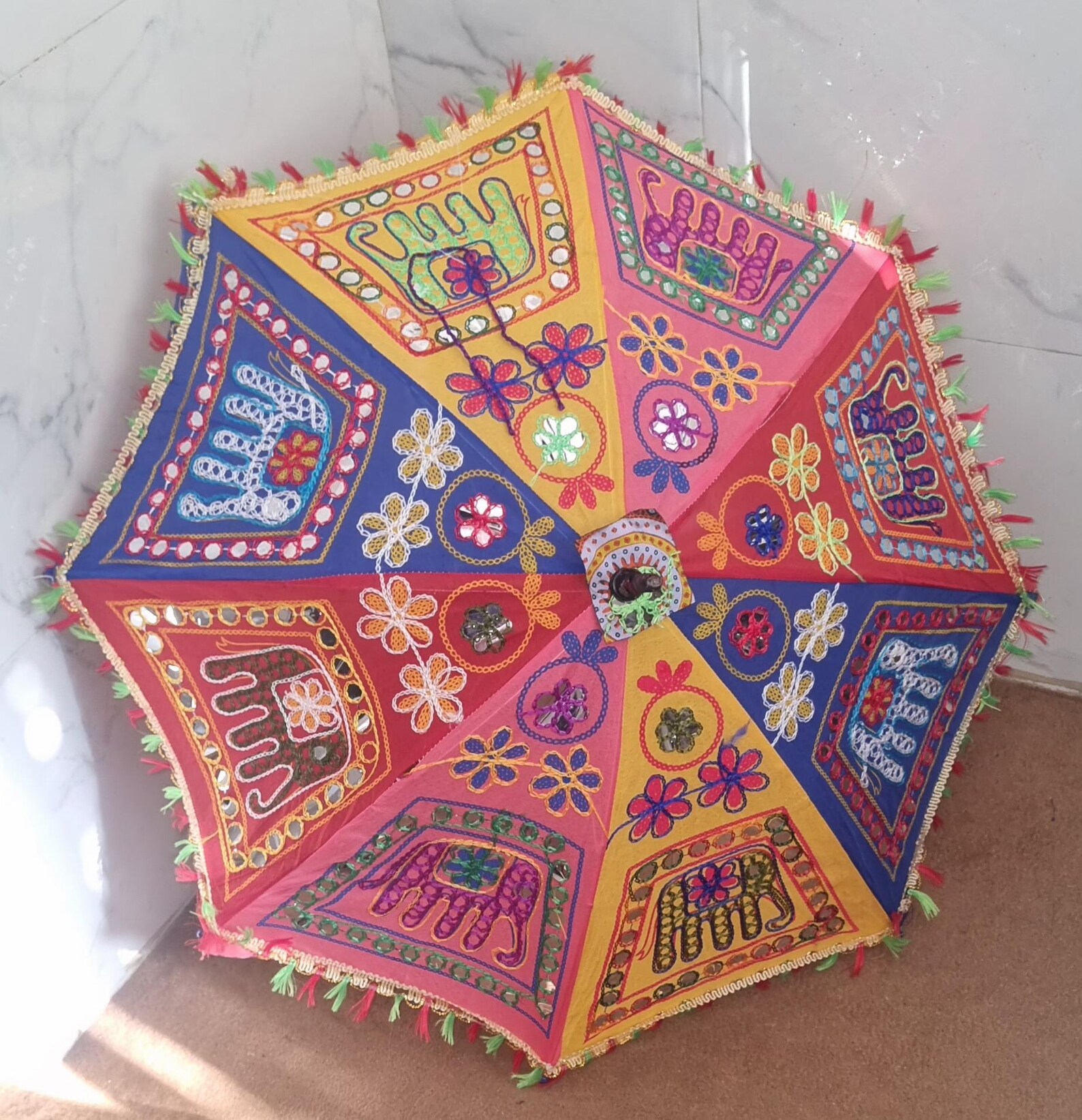 Handmade Embroidered Umbrella,traditional Indian Parasol,rajasthani ...