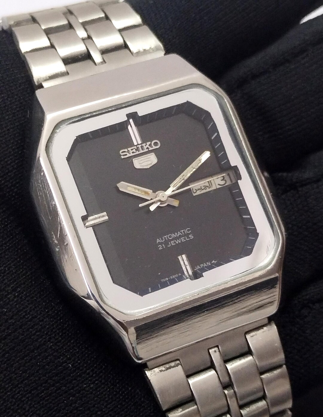 Vintage Seiko 5 Automatic Watch for Men Black Dial Case Size 34.5 Mm - Etsy