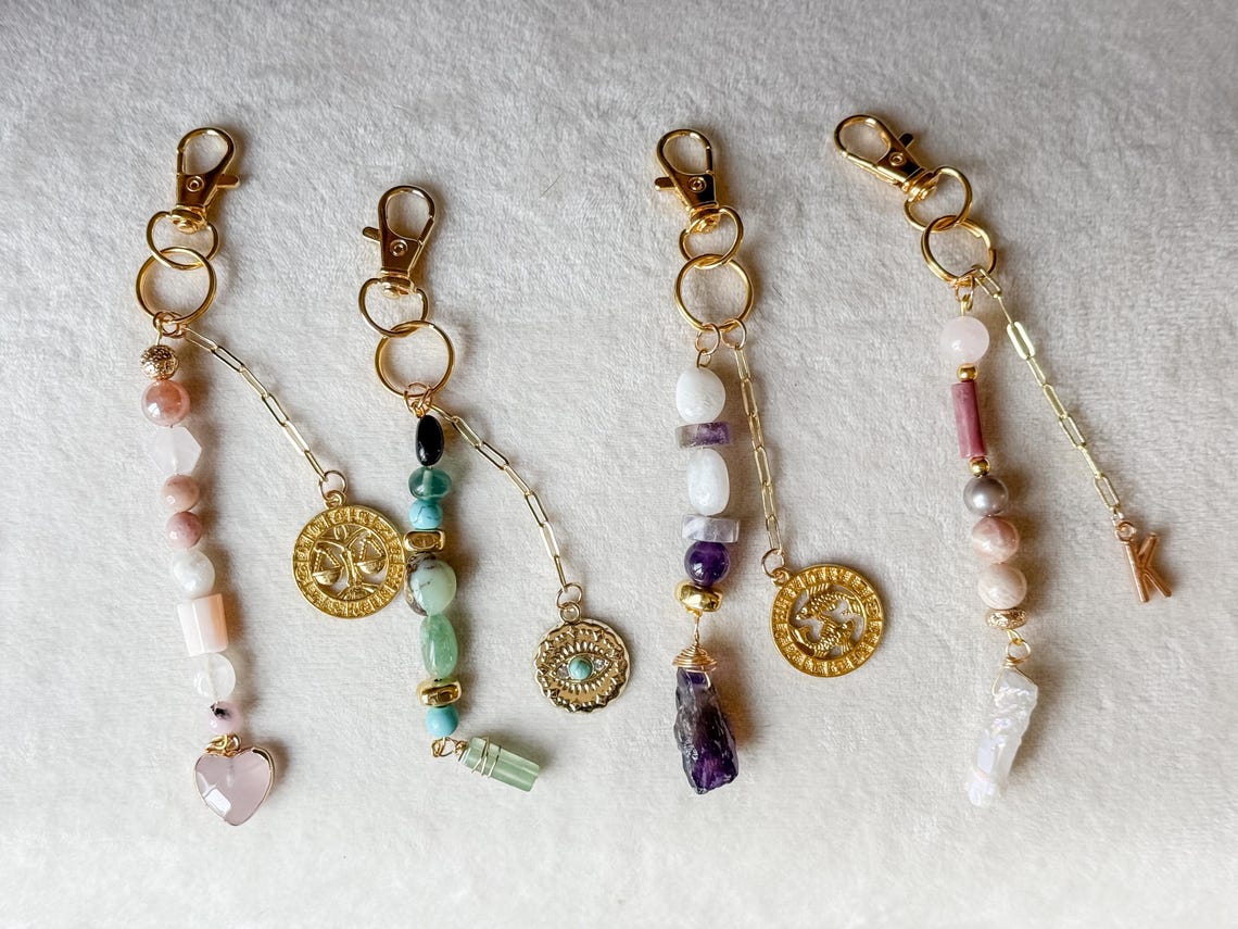 Elevated Crystal Bag Charm – Healing Gemstone Keychain – Spiritual Gift ...