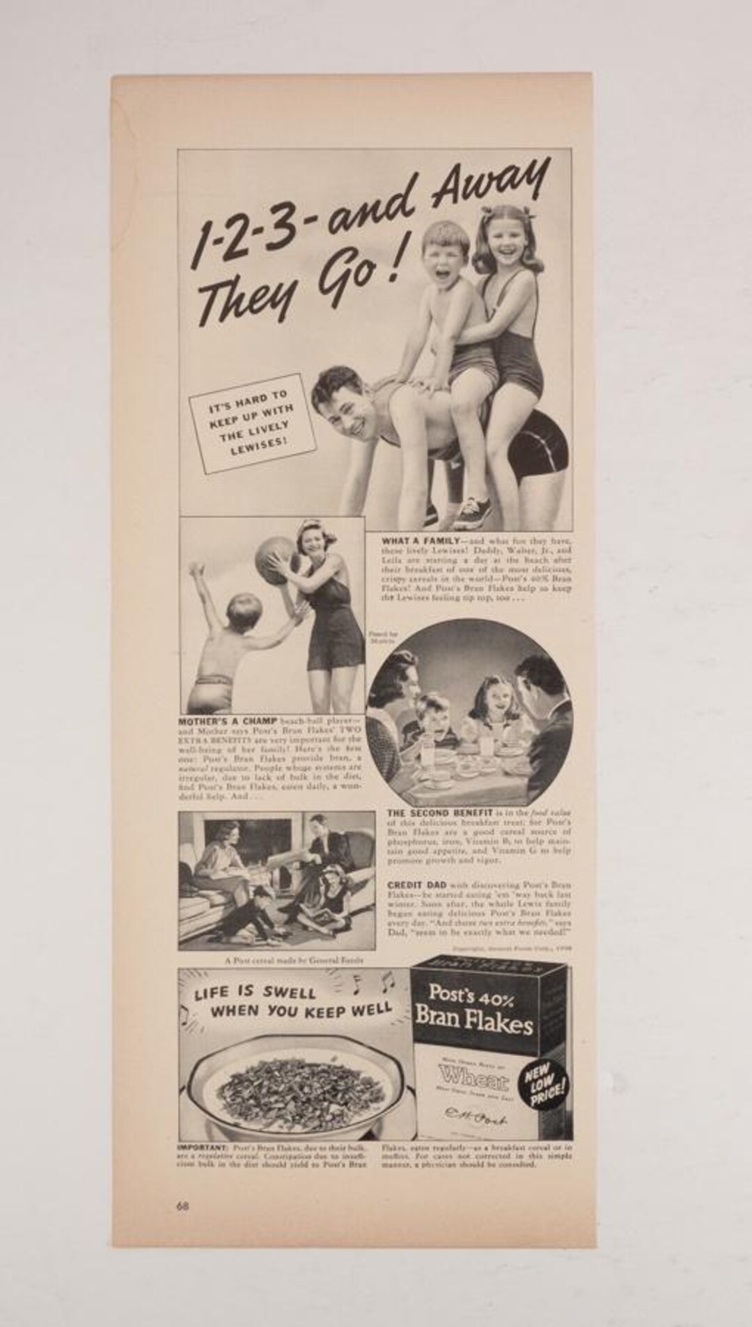 1939 Post's 40% Bran Flakes - Original Vintage Print Ad - Etsy