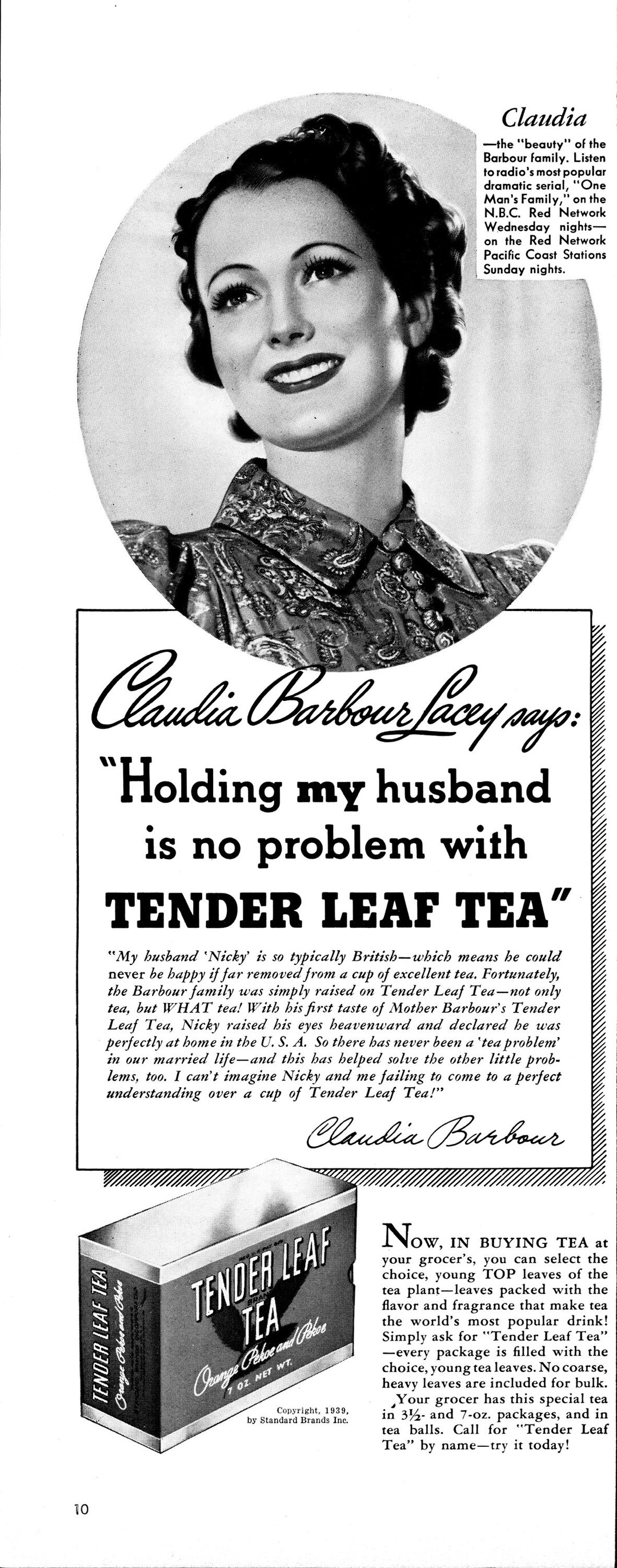 1939 Tender Leaf Tea - Original Vintage Print Ad - Etsy