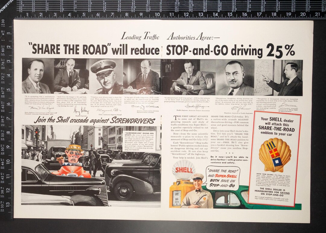 1939 Shell Gasoline - Original Vintage Color 2-page Print Ad - Etsy