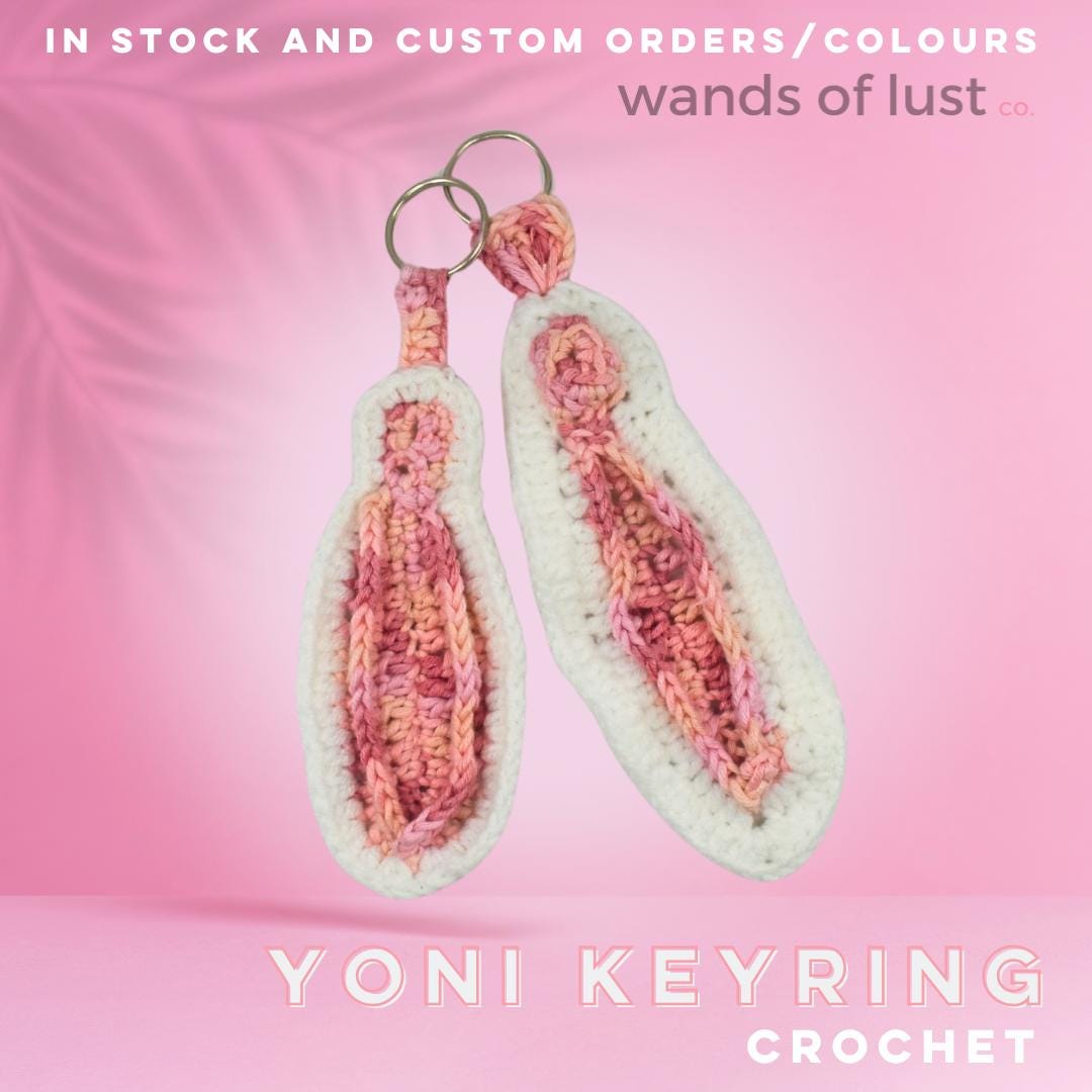 Vulva Vibes Keychain – Handmade Crochet for Feminine Power on the Go ...