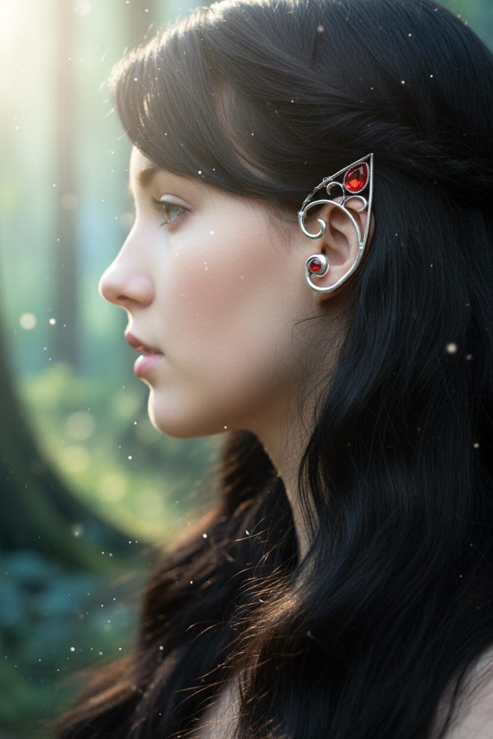 Pointed Fae Elven Ear Cuff, Woodland, Elfish in Silver , No Pierced Ear ...