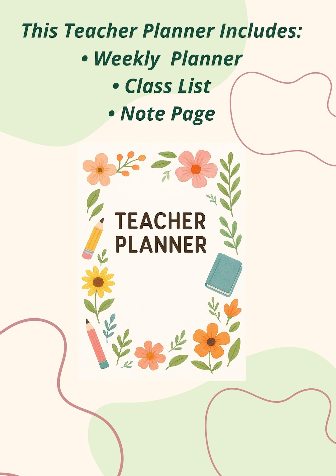 Teacher Planner Printable I Weekly Class Organizer (A4 PDF Digital ...