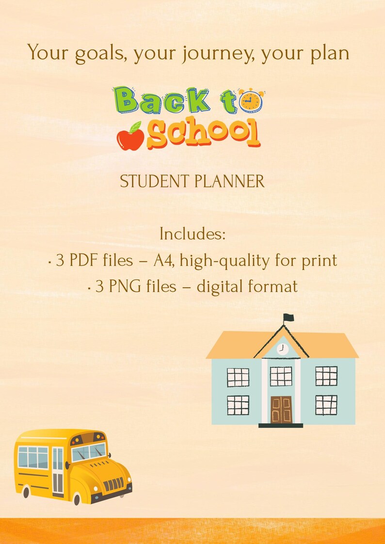 Student Planner | A4 Printable PDF & PNG | Homework Exams Weekly ...