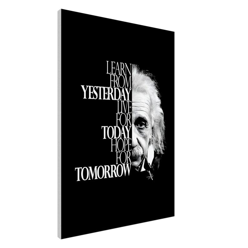 Albert Einstein Quote Print - "learn From Yesterday, Live for Today ...