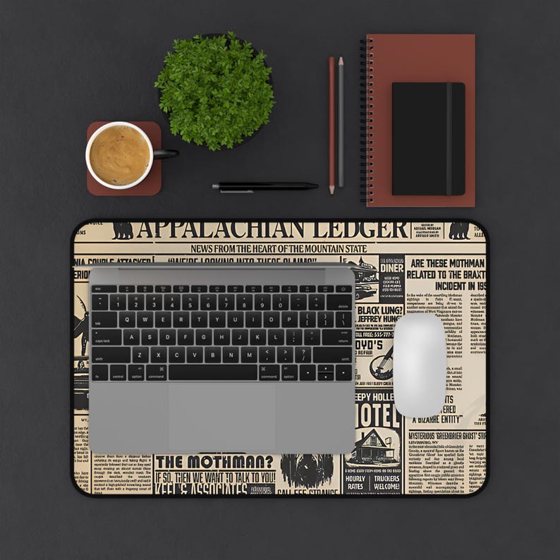 Vintage Mothman Desk Mat, Retro Gamer Gear, Unique Home Office Decor ...