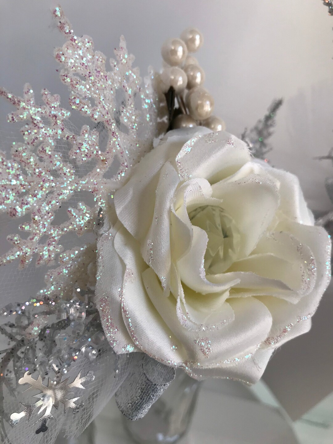 Wedding Wand - Bridal Party Flowers - Winter White Wedding - Bridesmaid ...