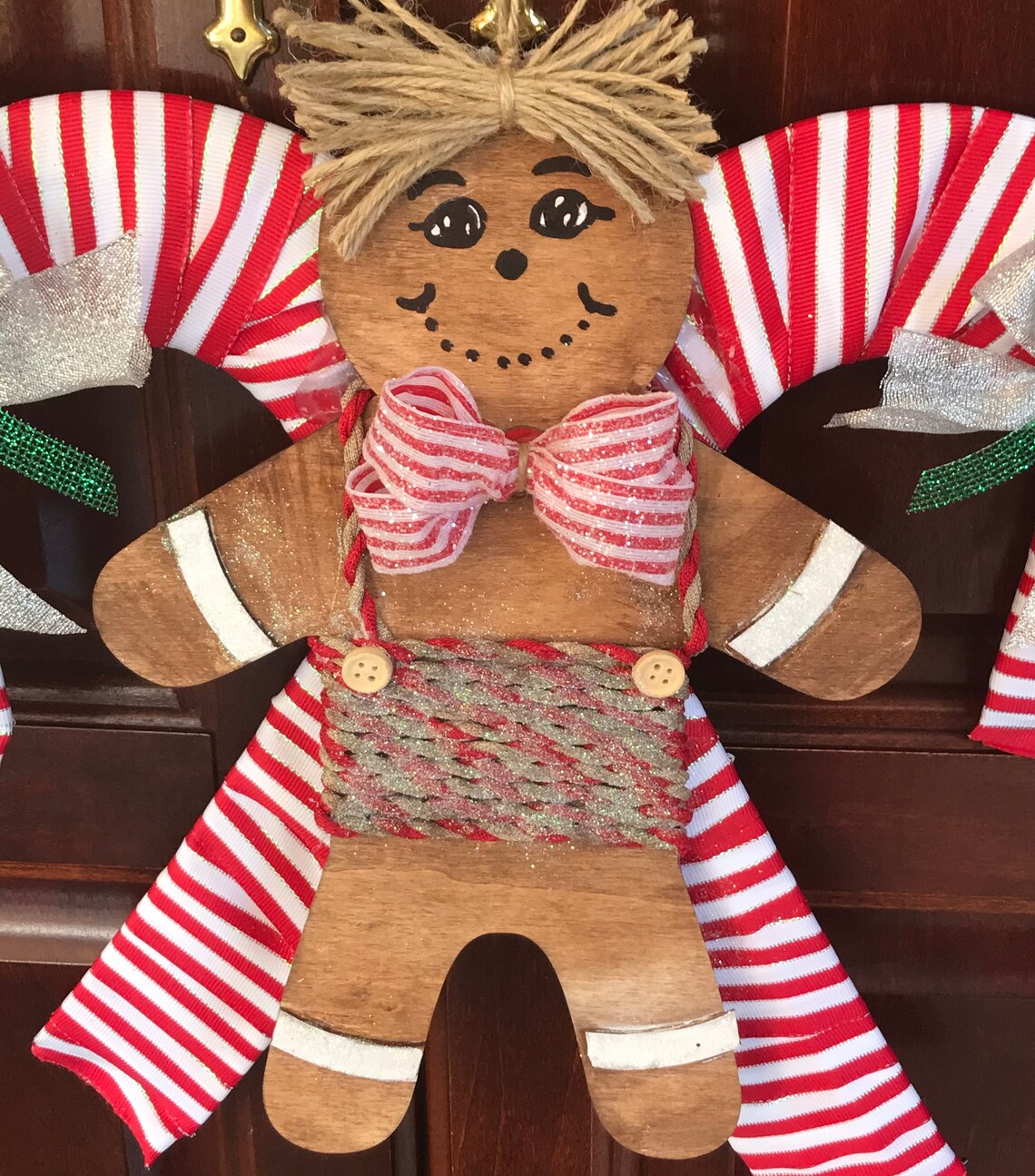 Christmas Gingerbread Man Candy Cane Whimsical Tree - Etsy