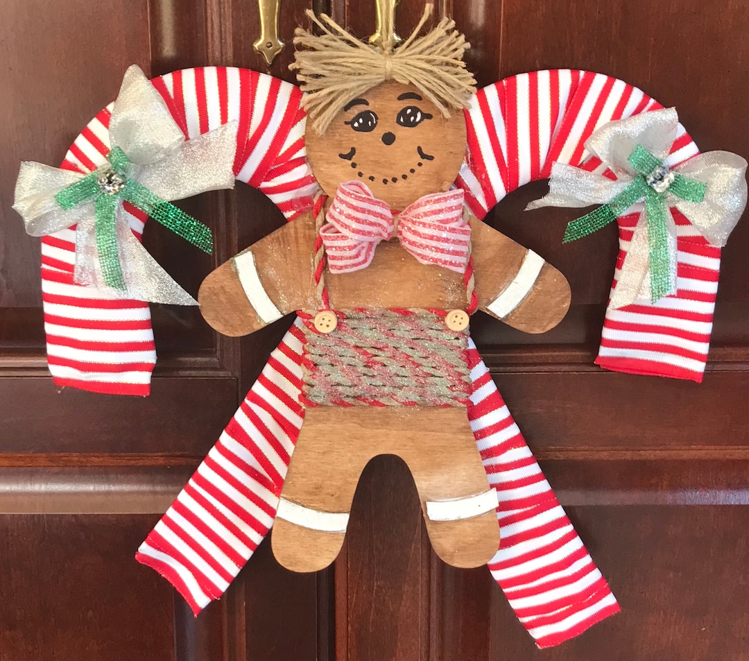 Christmas Gingerbread Man Candy Cane Whimsical Tree - Etsy