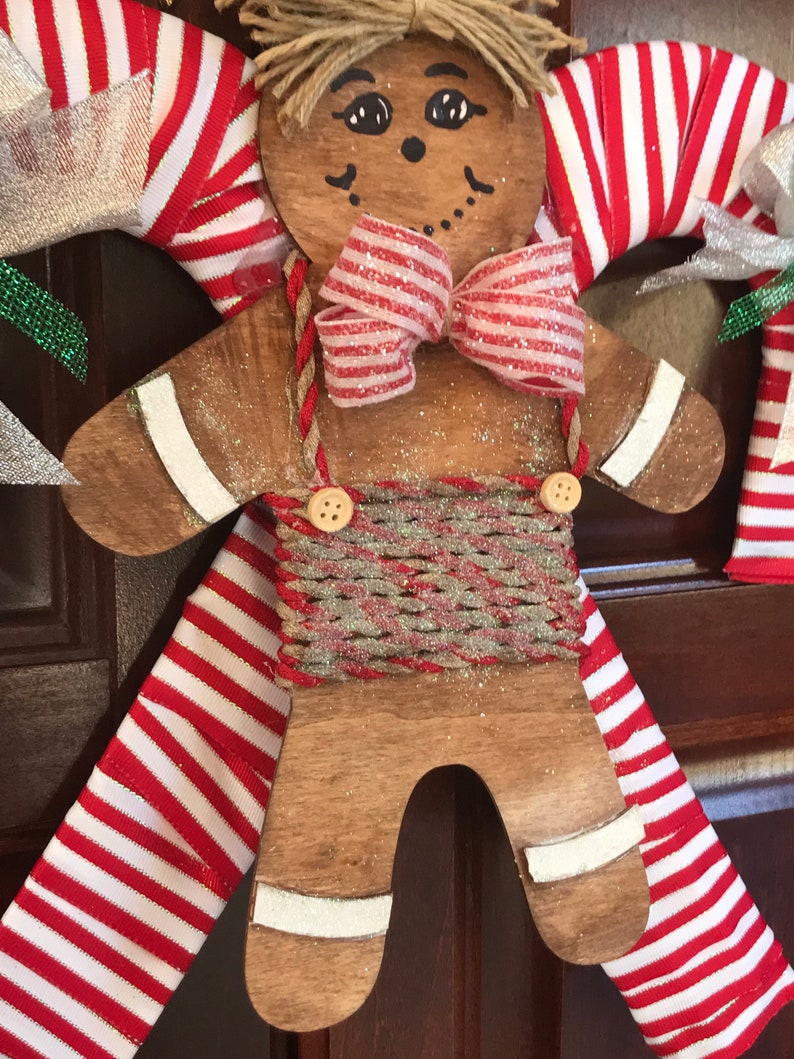 Christmas Gingerbread Man Candy Cane Whimsical Tree - Etsy